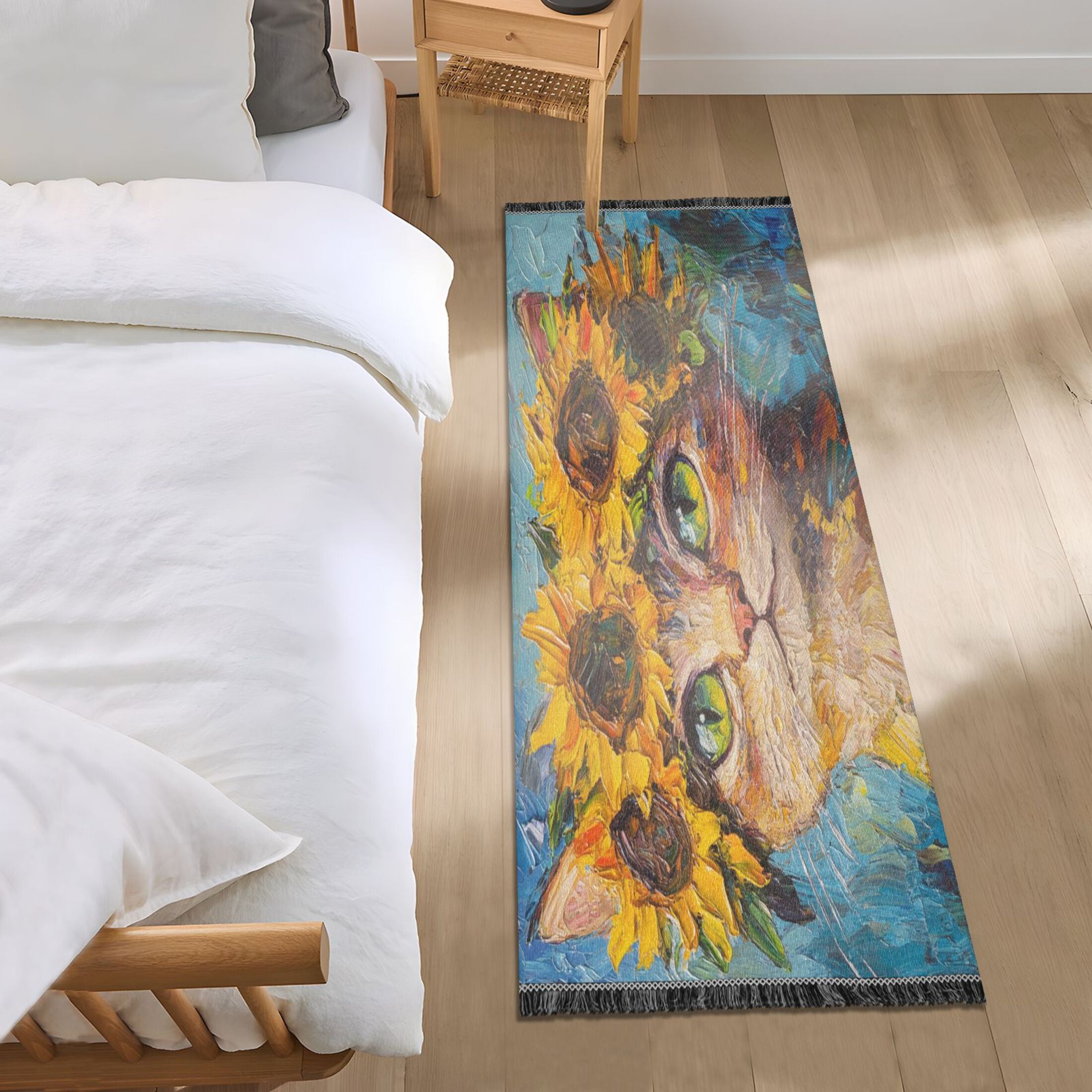 Bed Long Carpet Bed Rug 72x23.5In Indoor Non-Slip Durable Carpet Floor ...