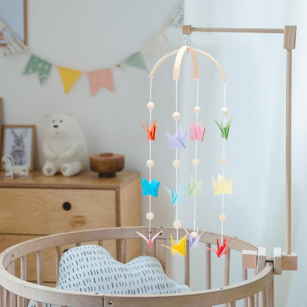 Bed Mobile Kit Colorful Paper Cranes Design Mobiles Handmade Bed Mobile ...