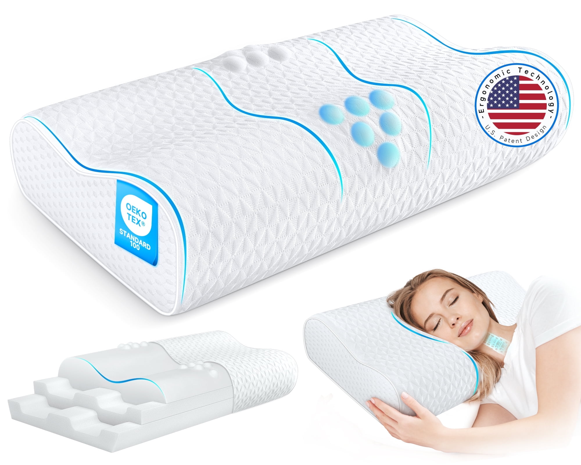 Customer reviews for Bed Pillow, Cervical Pillow for Neck Pain Relief ...