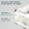 Bed Pillow, Goose Feather and Down Pillow for Sleeping, 3-Chamber ...