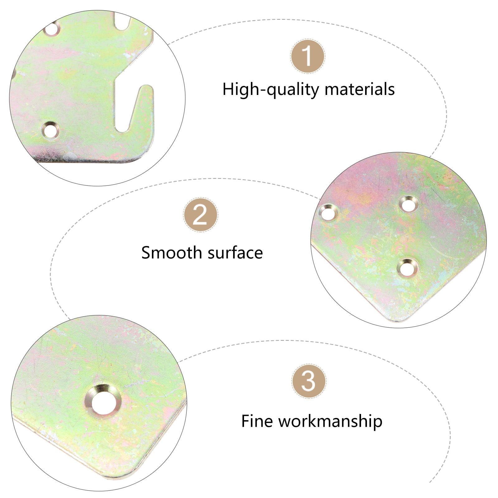 FRCOLOR 4pcs Wood Bed Rail Bracket Hooks and Plates for Bed Frame ...