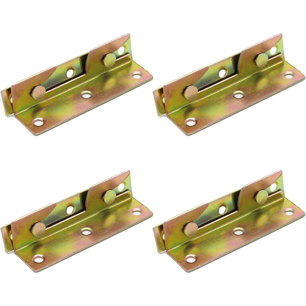 Bed Rail Bracket Set - 4 Non-Mortise Furniture Hinges, Cold Rolled ...