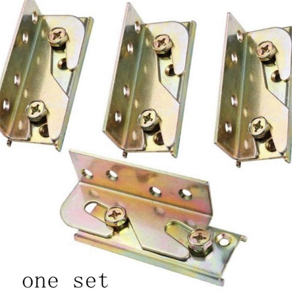 Bed Rail Brackets - Wooden Bed Frame Hardware - Heavy Duty Non-Mortise ...