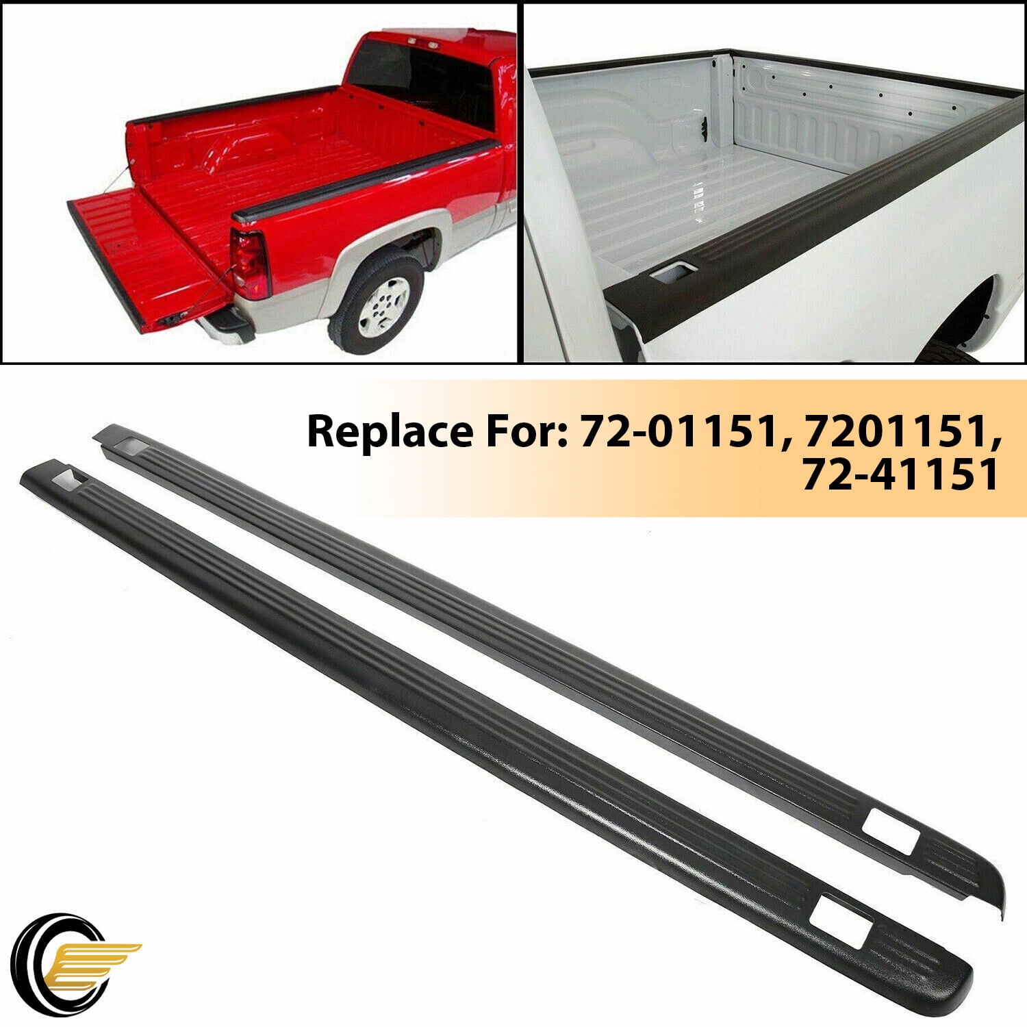 Bed Rail Cover Caps For 1999-2006 Chevy Silverado / GMC Sierra 6.5FT ...