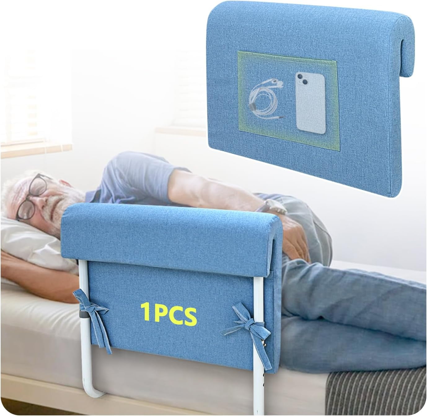 Bed Rail Padding Cushion, Bed Rail Covers Padded for Hospital Bed, Bed Fall Protector, Bed Rail ...