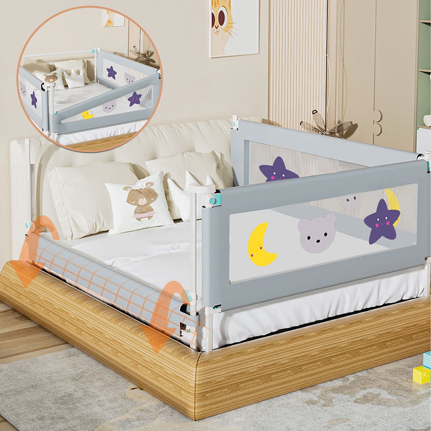Bed Rail for Toddlers 71 in，Toddler Bed Rails，1 Side - Walmart.com
