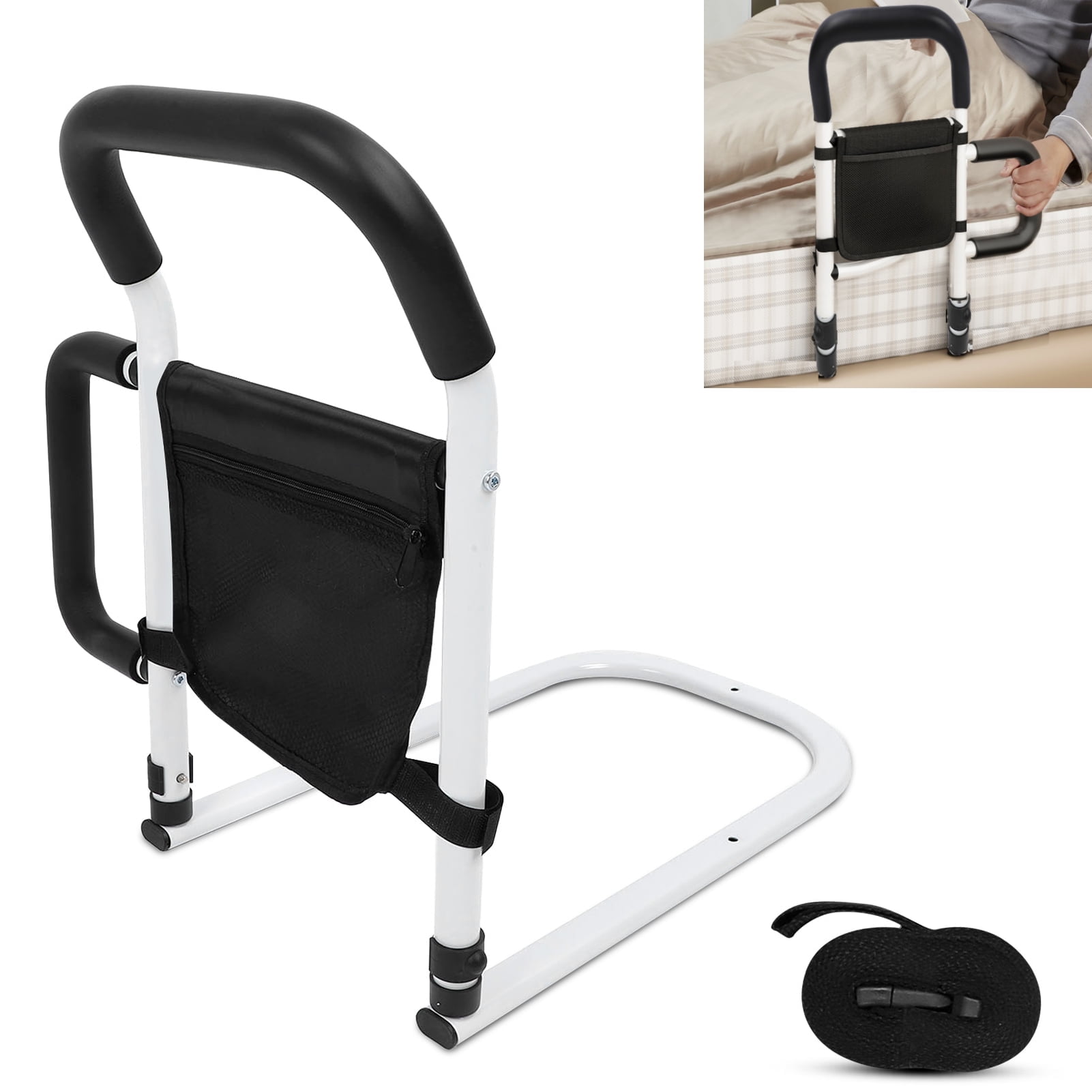 Bed Rails for Adults Seniors with Storage Pocket, Bed Assist Rail with ...