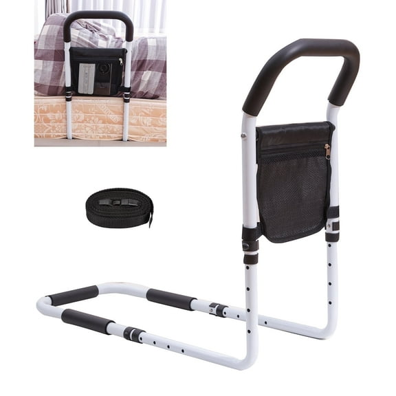 Drive Medical No Gap Half Length Side Bed Rails with Brown Vein Finish ...
