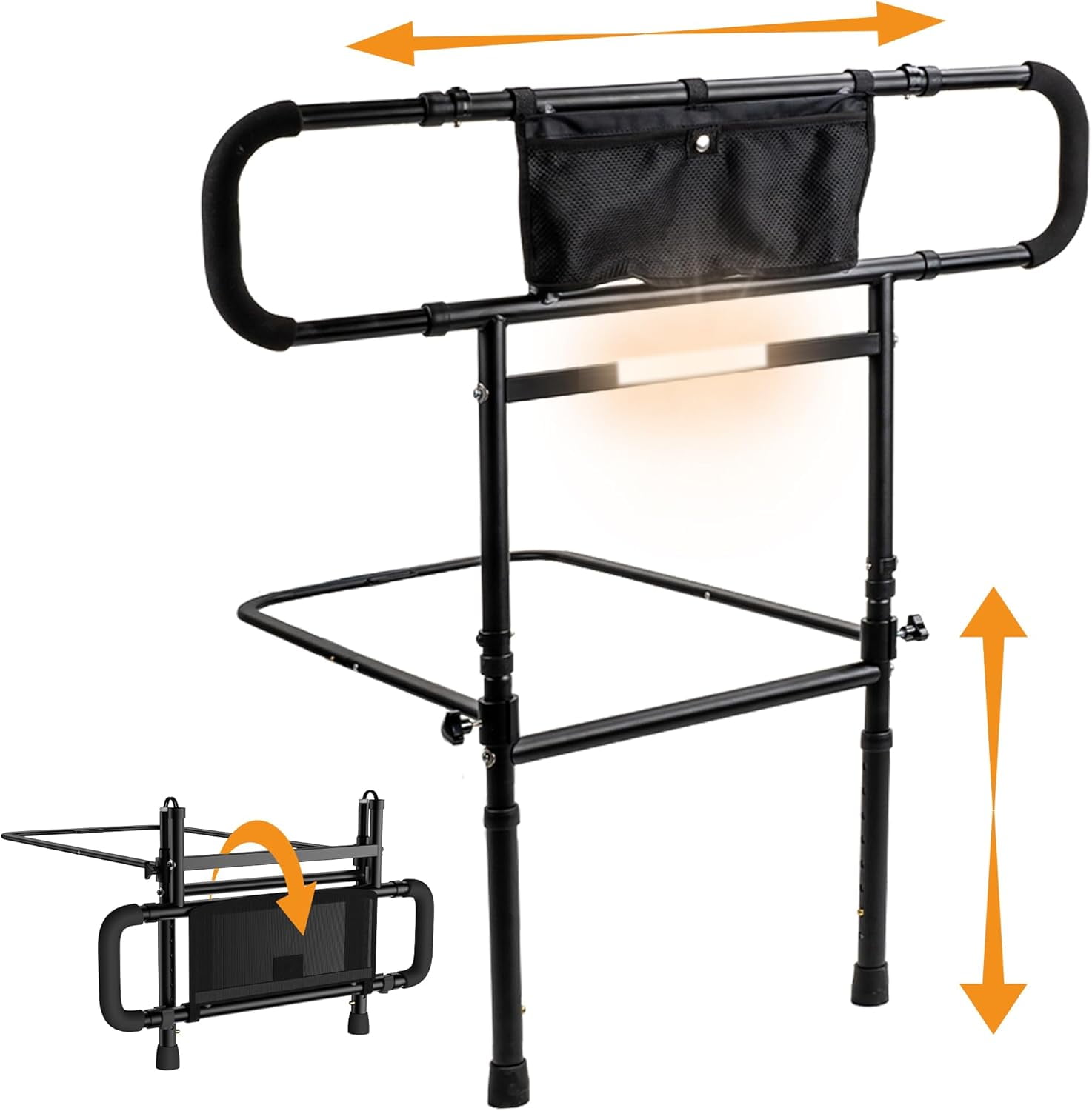 Bed Rails for Elderly Adults Safety, Foldable & Adjustable Side Rails ...