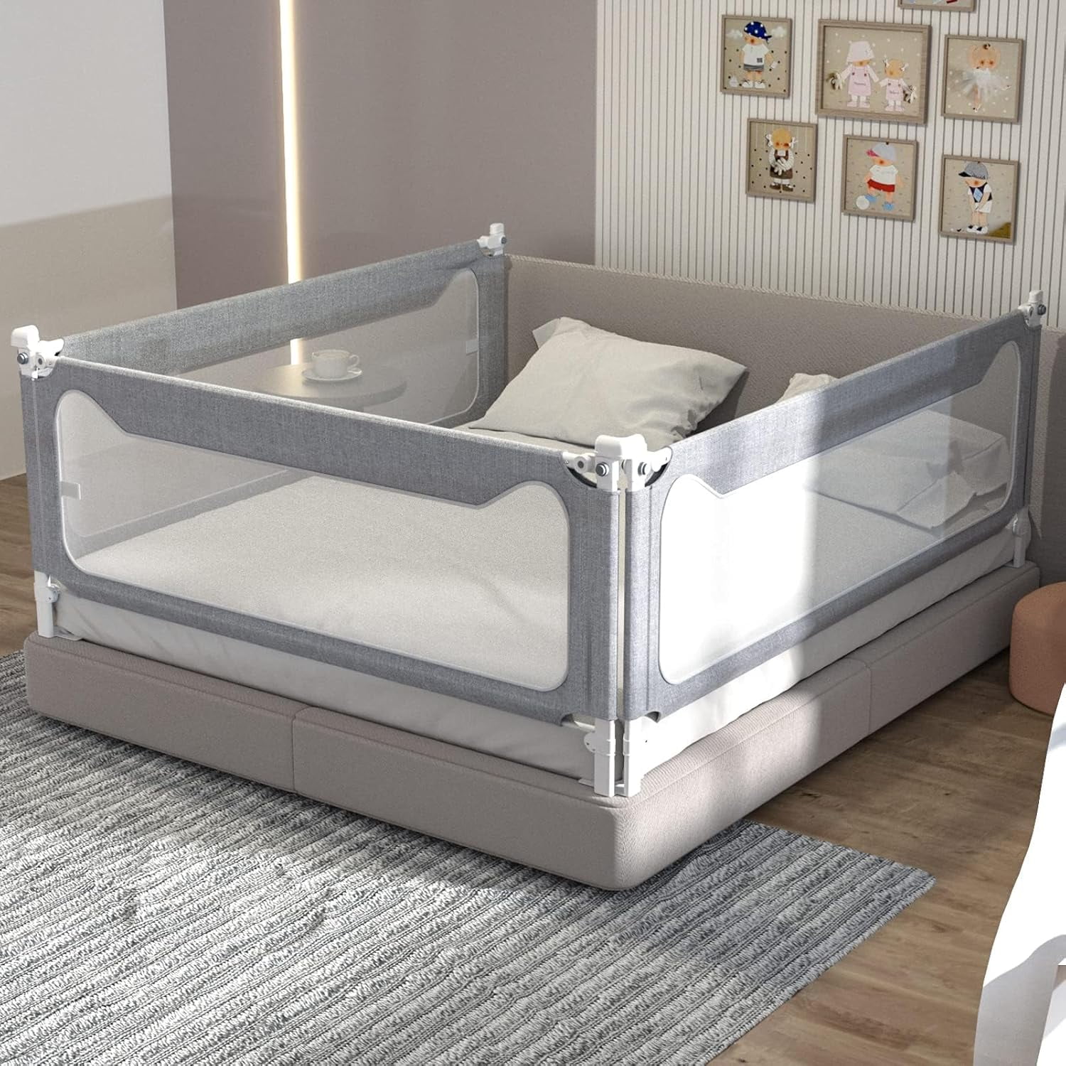 Bed Rails for Toddlers, Upgrade Height Adjustable Baby Bed Rail Guard ...