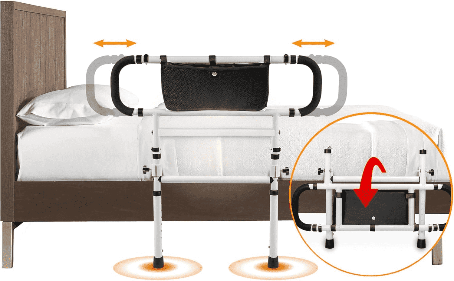 Burfoko Adjustable Bed Rails for Elderly - Heavy Duty Safety Handles ...
