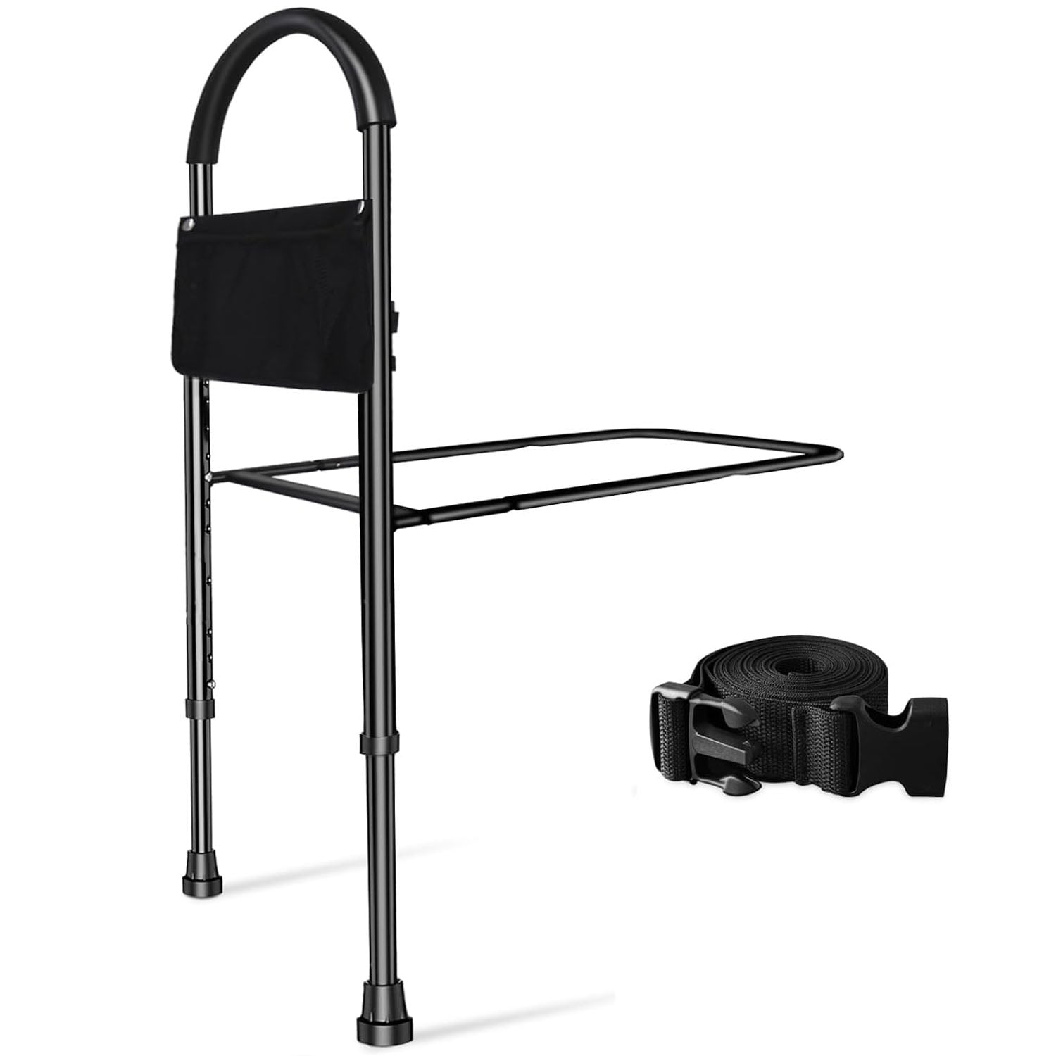 Bed Rails for Elderly Adults Safety with Adjustable Heights & Storage ...