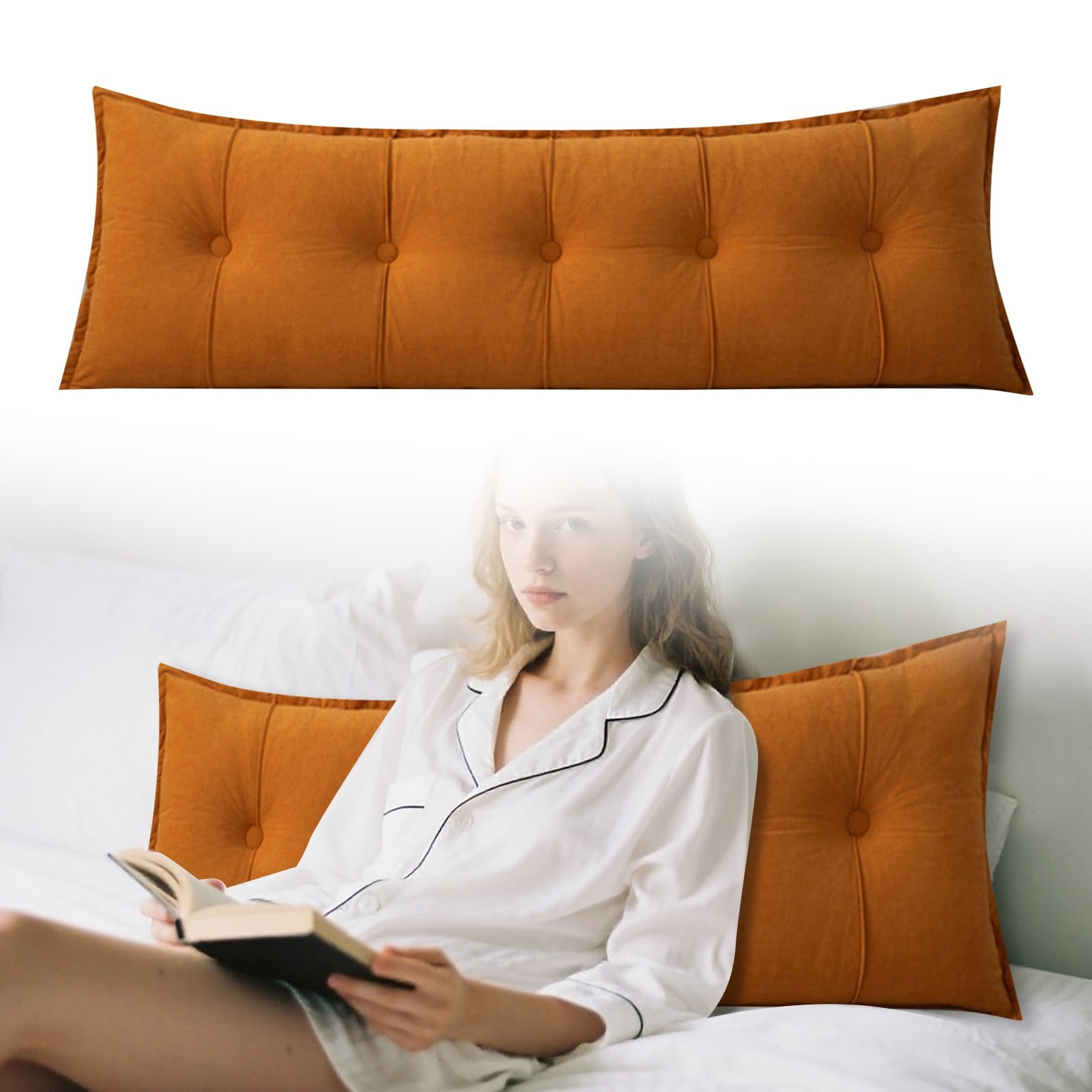 Bed Rest Reading Pillow with Lumbar Support - Large Rectangular ...