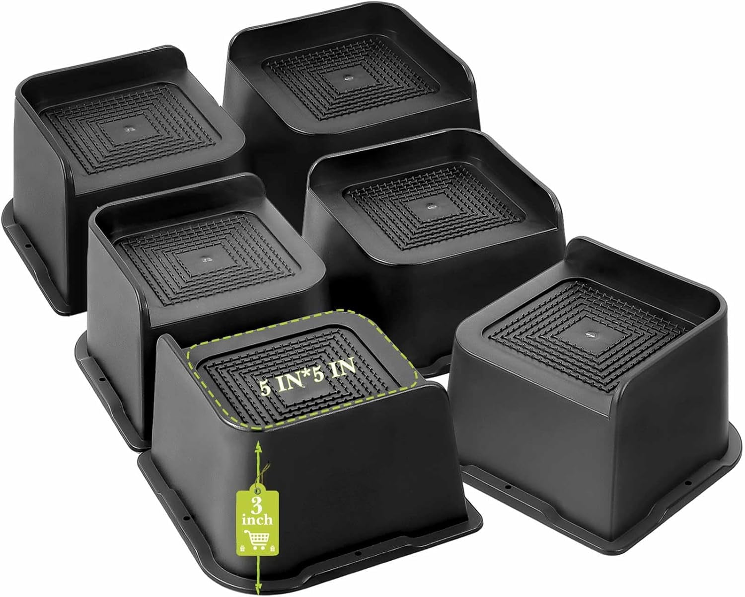 Bed Risers 1 Inch 2 Inch 3 Inch 4 Inch 6 Inch 8 Inch Heavy Duty ...