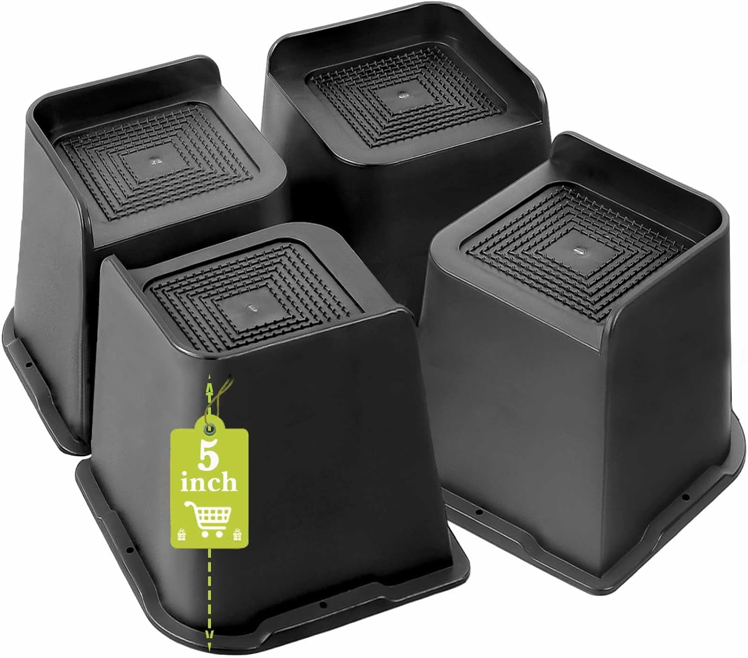 Bed Risers 1 inch, 2 inch, 3 inch, 4 inch, 5 inch, 6 inch, 8 inch Heavy ...