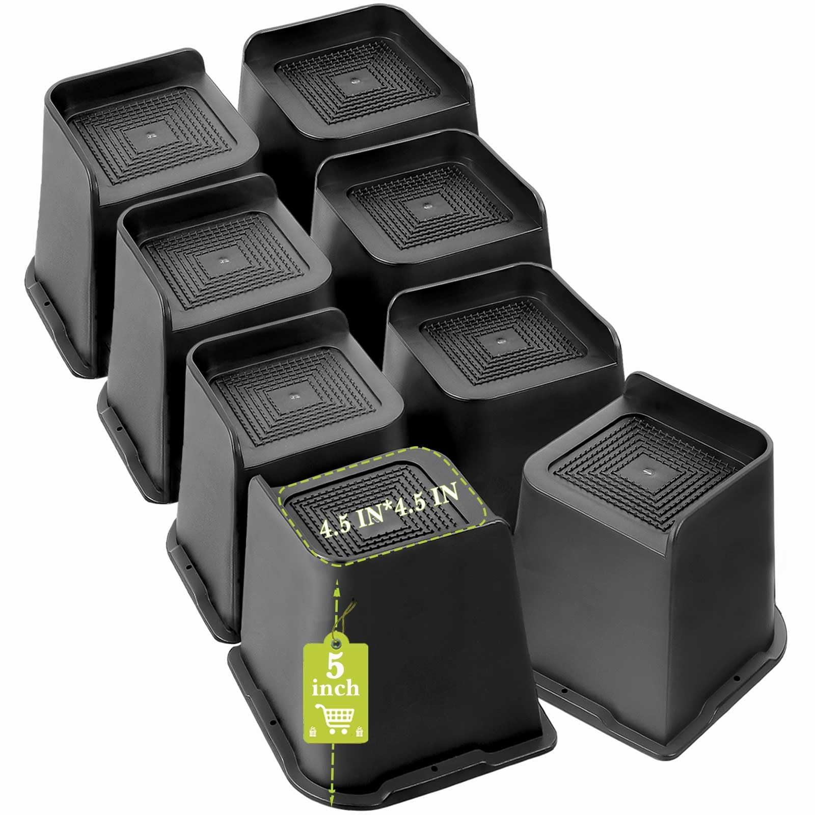 Bed Risers 1 inch, 2 inch, 3 inch, 4 inch, 5 inch, 6 inch, 8 inch Heavy ...