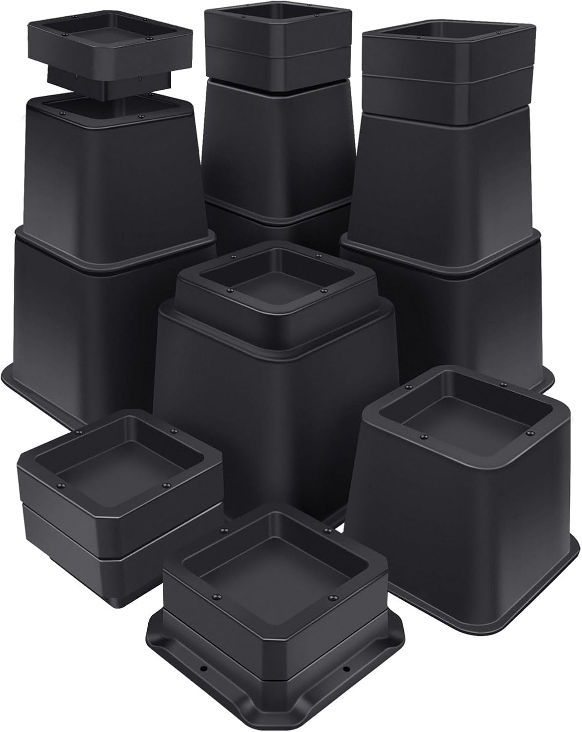 Bed Risers 12 inch Heavy Duty,Elevation in Heights 1,2,3,4,5,6,7,8,9,10 ...