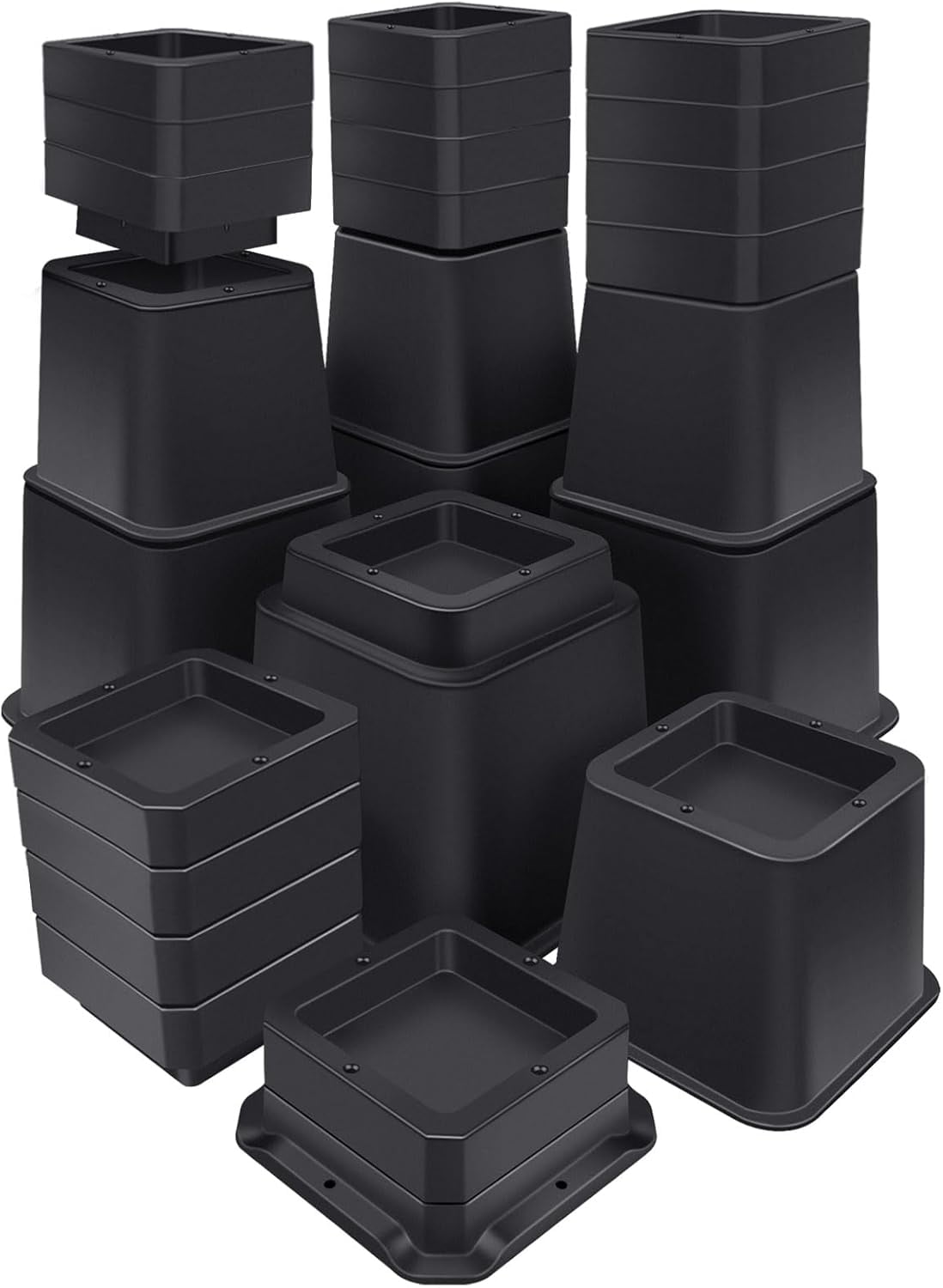 Bed Risers 12 inch Heavy Duty,Elevation in Heights 1,2,3,4,5,6,7,8,9,10 ...