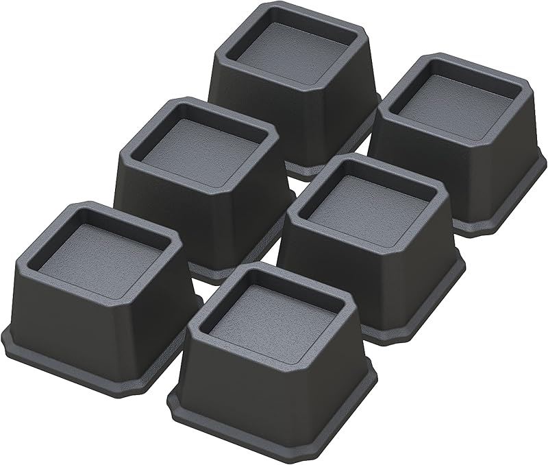 Bed Risers 2 Inch Heavy Duty Bed Elevators, Set of 6 Lifts Up 2000 lbs ...