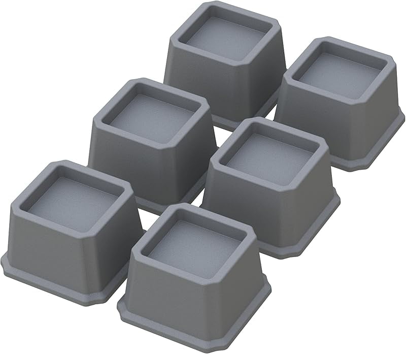 Bed Risers 2 Inch Heavy Duty Bed Elevators, Set of 6 Lifts Up 2000 lbs ...