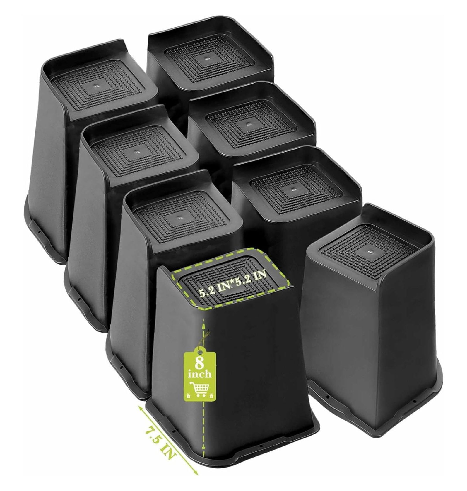 Bed Risers 2 inch, 3 inch, 4 inch, 6 inch, 8 inch Heavy Duty, Oversized ...