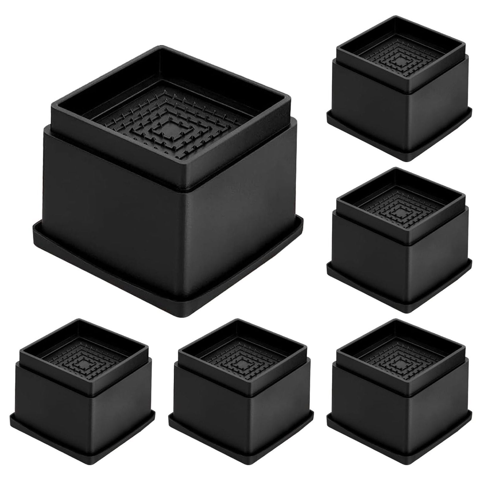 Bed Risers 2 inch, Set of 6, Adjustable Bed Furniture Risers 1, 2 or 3 ...