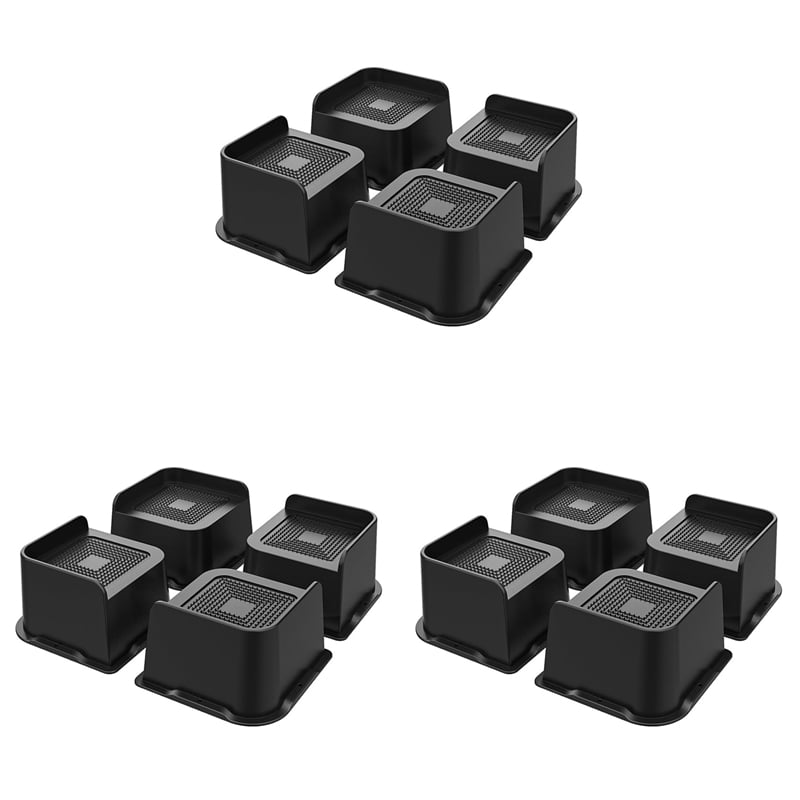 Bed Risers 3 Inch Heavy Duty, 4.8x4.8In Wide Opening Furniture Risers ...