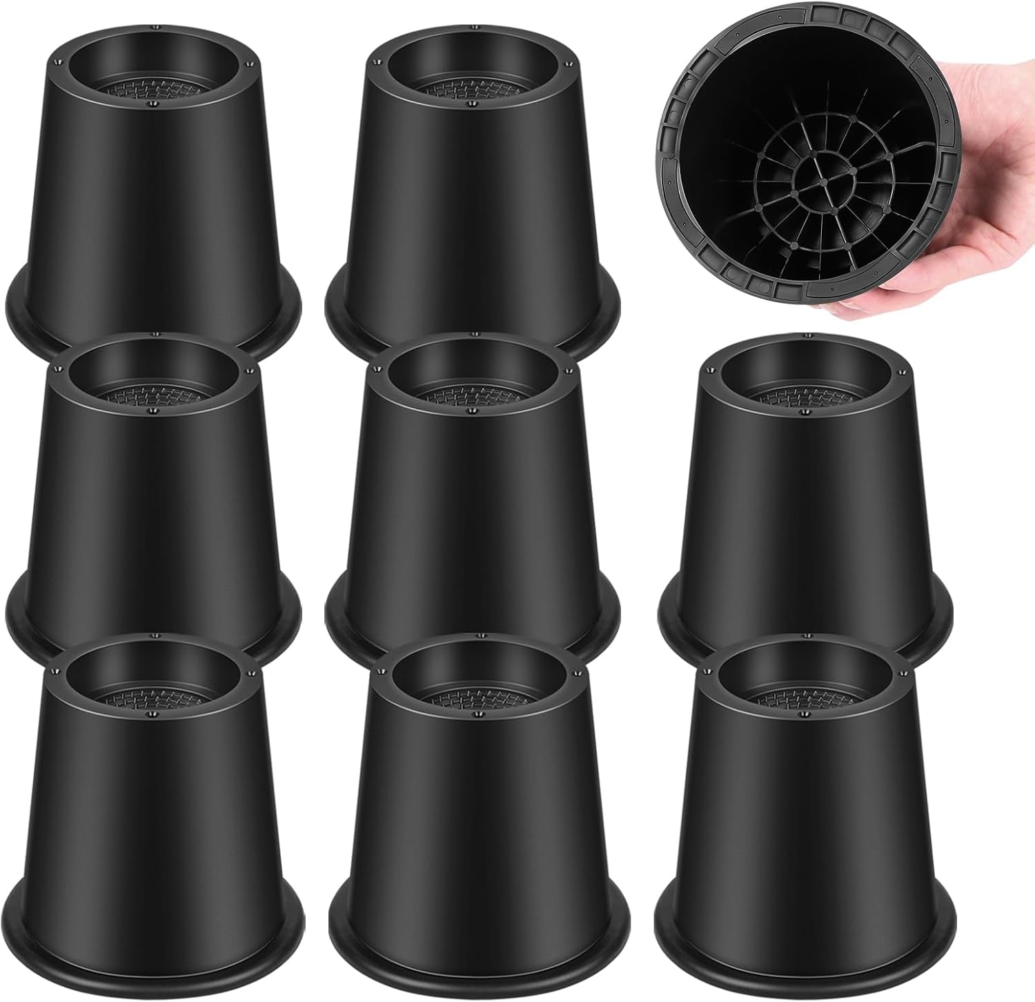 Bed Risers -4 Inch Heavy Duty Round Furniture Leg Extenders for Storage ...