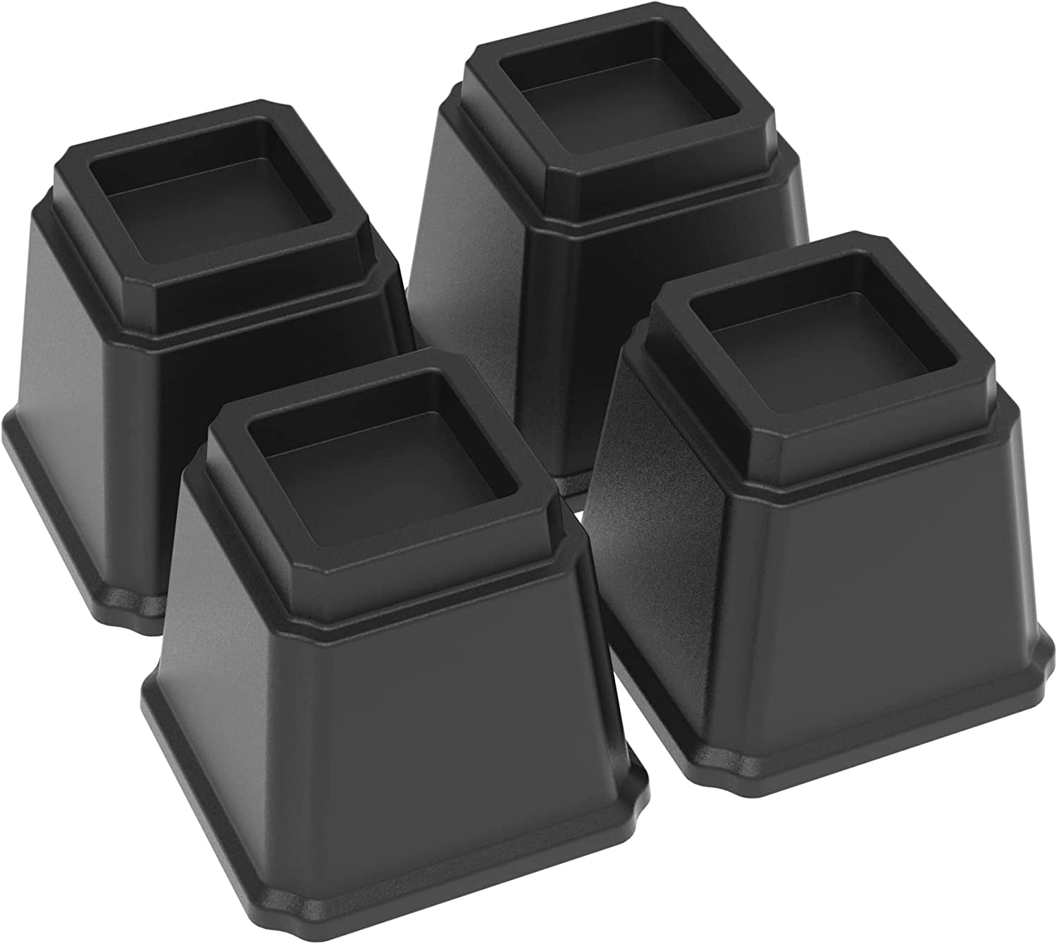 Bed Risers 5 Inch Heavy Duty 4 Pack Bed Furniture Elevators, 1,500 lbs ...