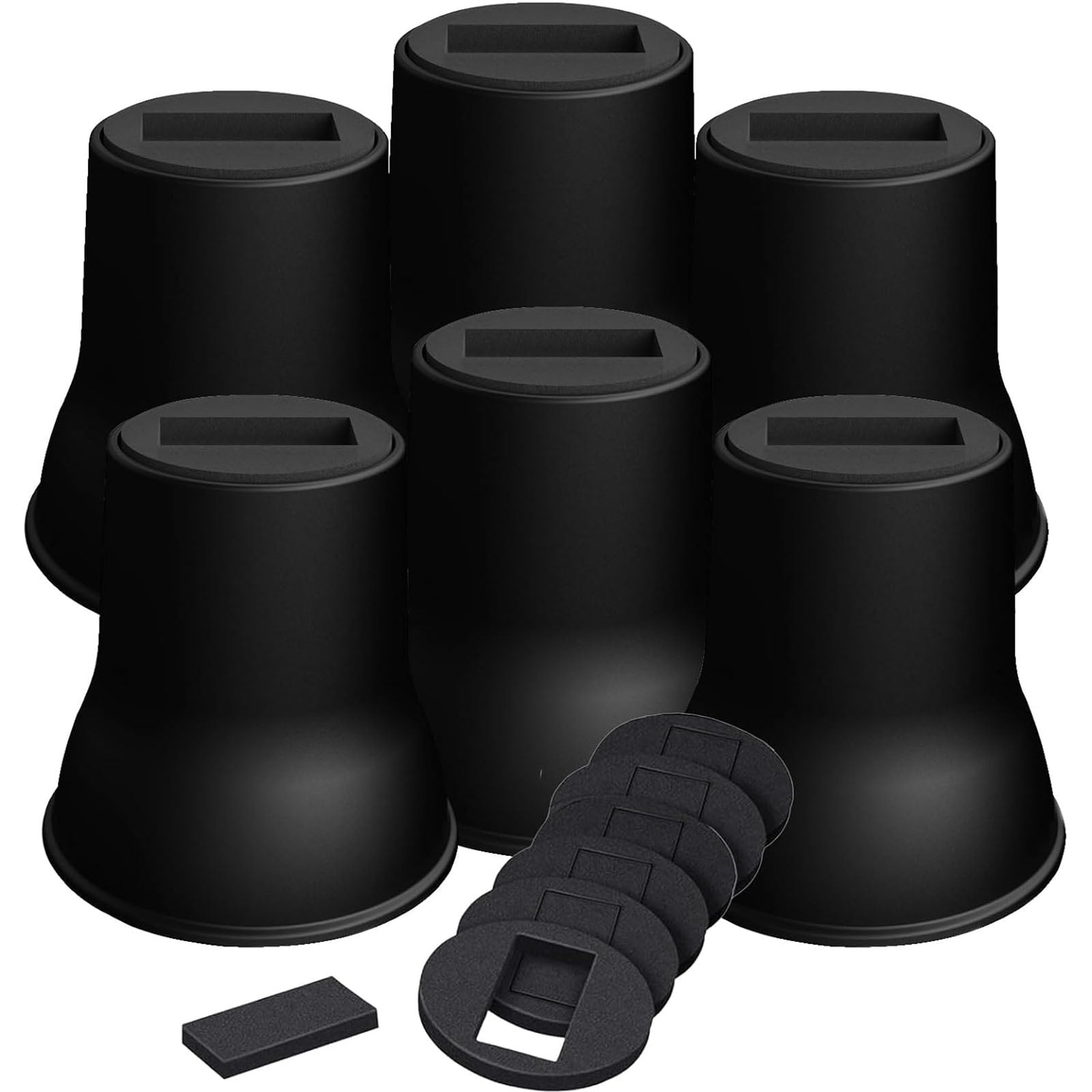 Bed Risers 6 Inch, 6 Pack Heavy Duty Bed Furniture Risers, Lift Up to ...