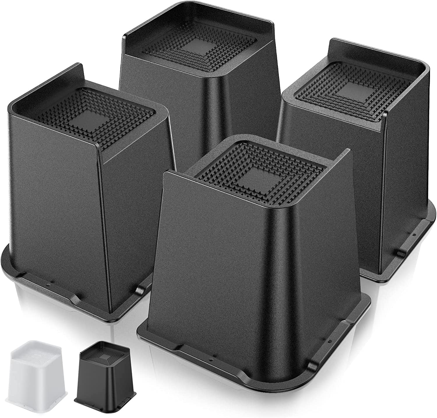 Bed Risers 6 inch,L Shape Oversized Furniture Risers 4 Pack Lifts Up to ...