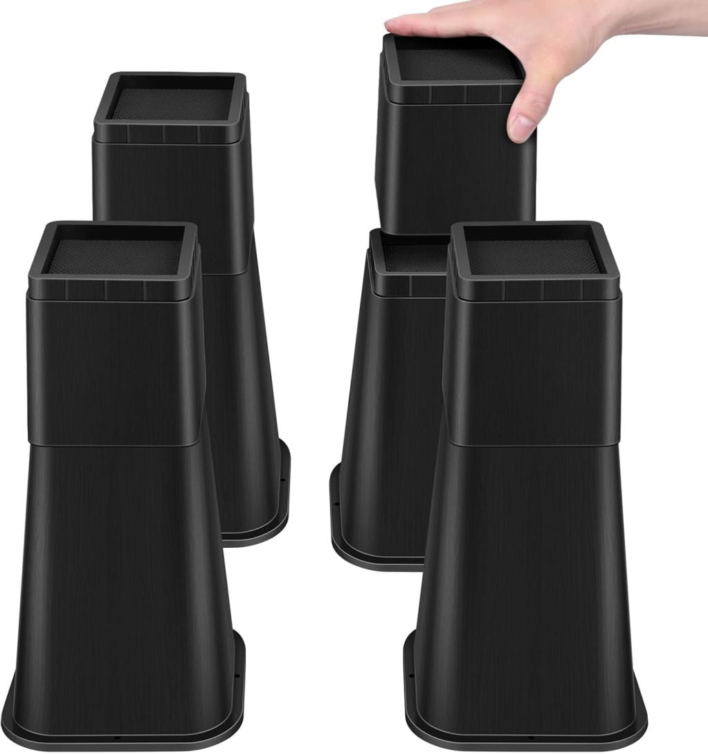 Bed Risers Adjustable Furniture Risers - Heavy Duty 4 or 8 inch or ...