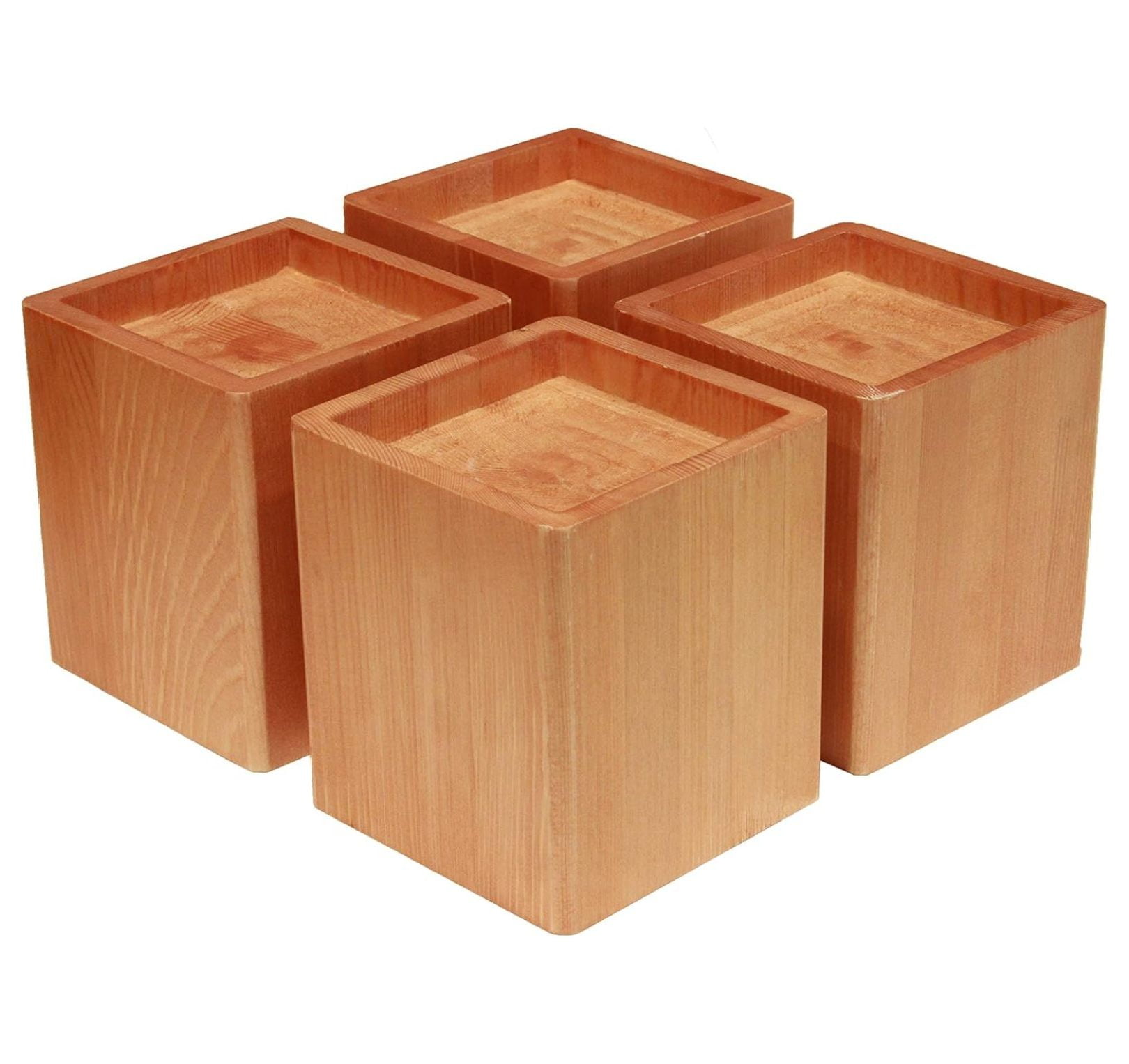 Bed Risers Furniture Lifters Wood (Set of 4), Heavy Duty Handmade ...