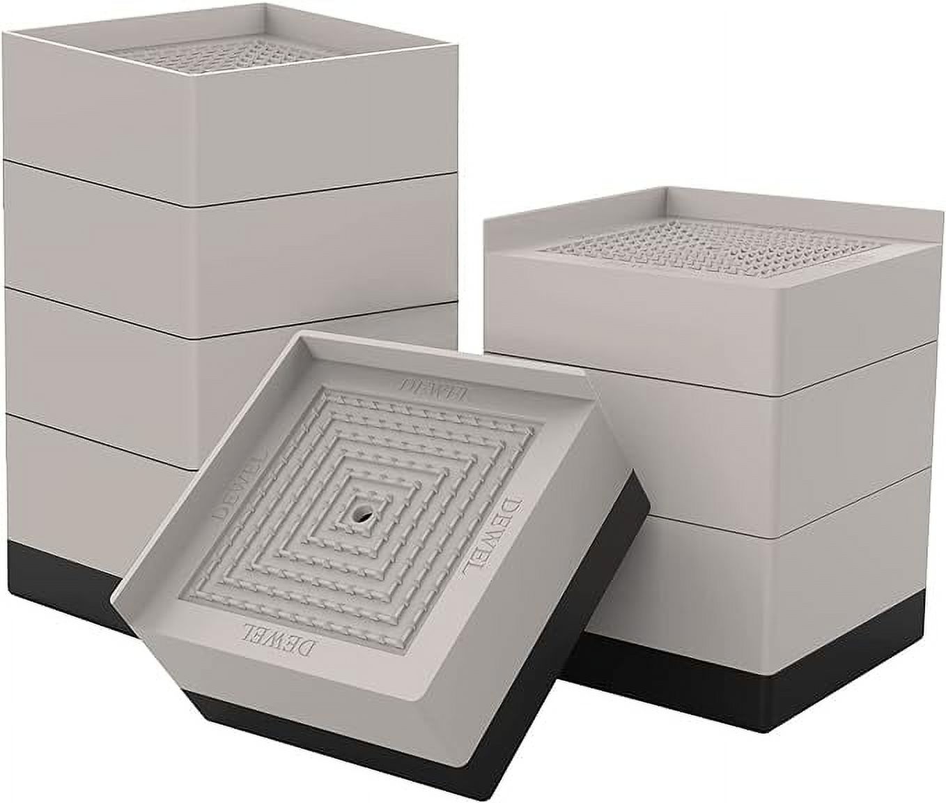 CreativeWare Plastic, Adjustable Bed Riser System in Black, 8 Count ...