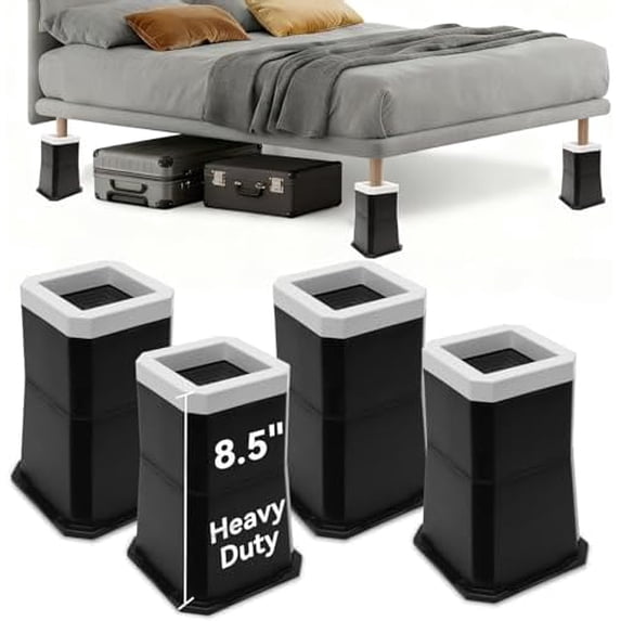Bed Risers Heavy Duty 4PCS – Lift Beds,Table & Couch Up to 3.5/5/8.5 ...