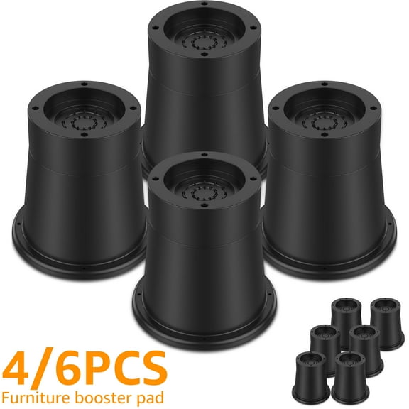 "Lzvxtym Heavy Duty 4 Pack Bed Risers, Adjustable Round Furniture Leg ...