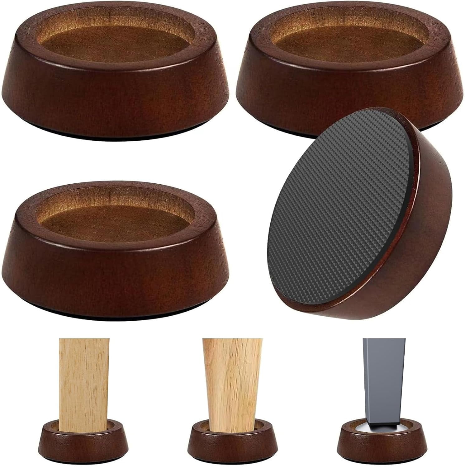 Bed Risers Wood Blocks - 1 Inch Circle Furniture Height Extenders Lifts ...