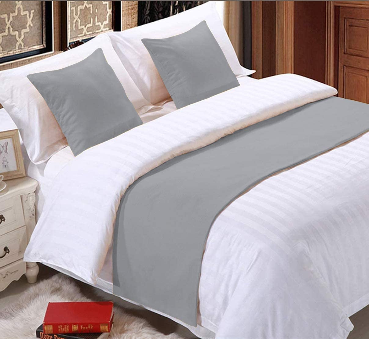 Bed Runner (1 Piece Only), 100% Egyptian Cotton, 400 Thread Count, Soft ...