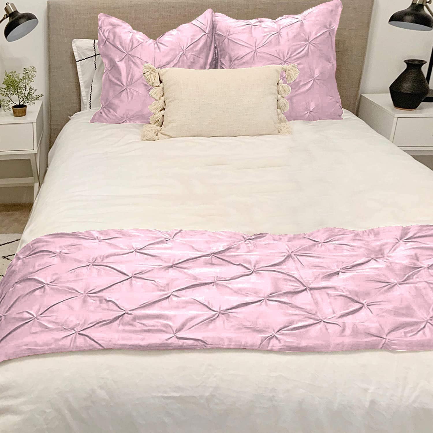 Bed Runner 3 Piece With 2 Pillowcases, 400 Thread Count, 100% Egyptian ...