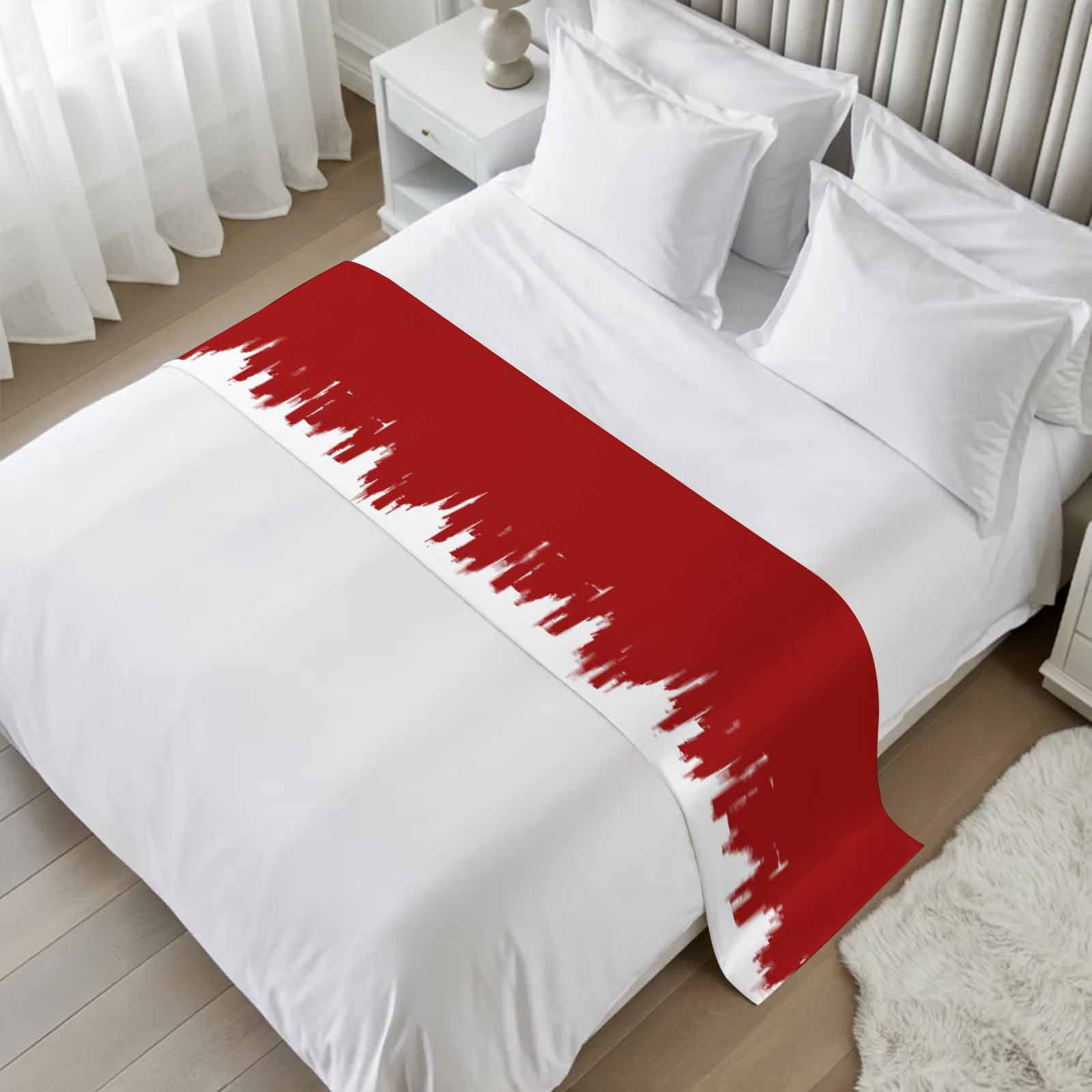 Bed Runner Abstract Graffiti Bedding Scarves Soft Decorative Bed Flag ...