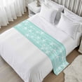 Bed Runner Aqua Coastal Starfish Bedding Scarves Soft Decorative Bed ...