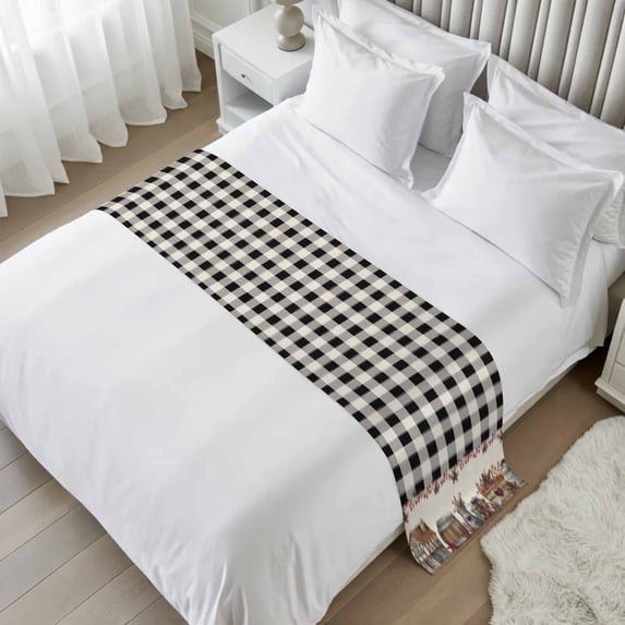 Bed Runner Barn Star Farmhouse Bedding Scarves Soft Decorative Bed Flag ...