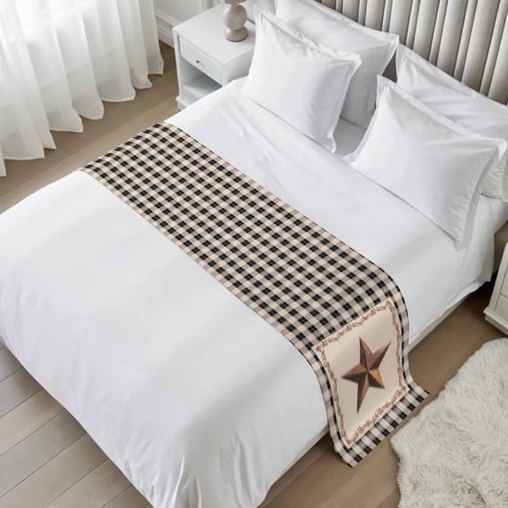 Bed Runner Barn Star Texas Bedding Scarves Soft Decorative Bed Flag ...