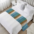 Bed Runner Blue Wood Grain Bedding Scarves Soft Decorative Bed Flag ...