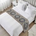 Bed Runner Boho Flower Bedding Scarves Soft Decorative Bed Flag Khaki ...