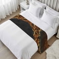 Bed Runner Brown Abstract Marble Bedding Scarves Soft Decorative Bed ...