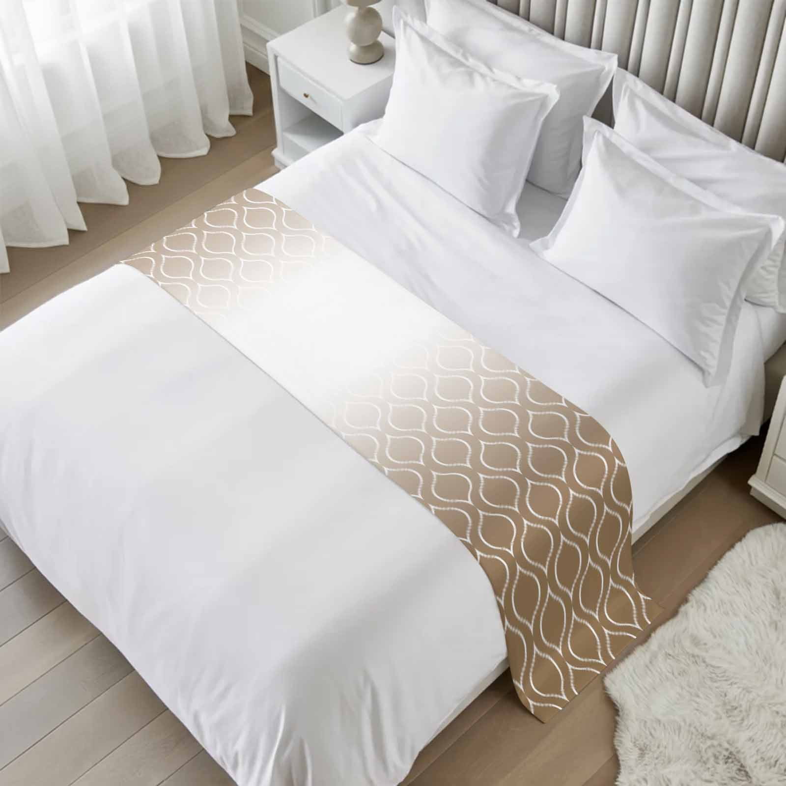 Bed Runner Brown Morocco Bedding Scarves Soft Decorative Bed Flag Ombre ...