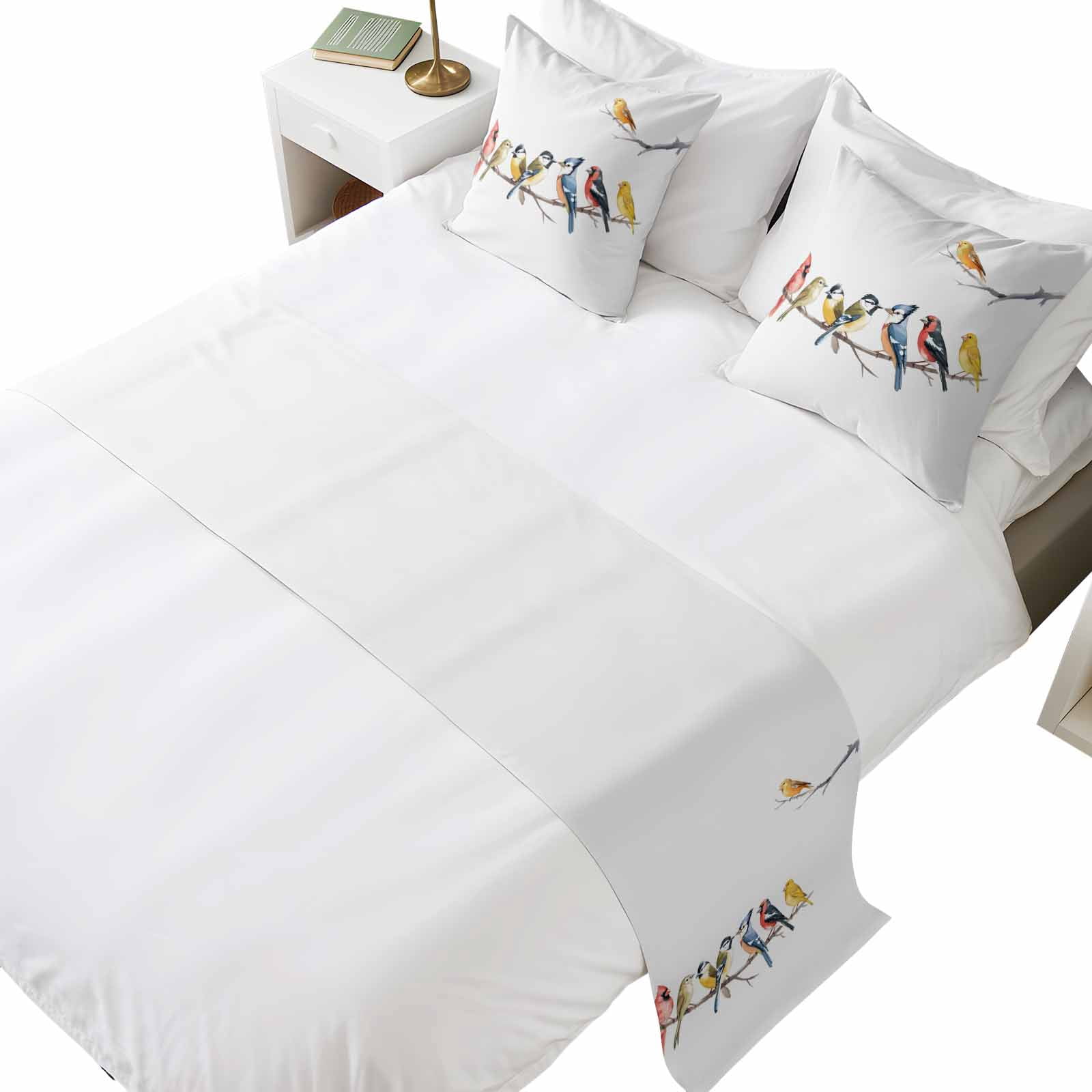 Bed Runner for Cal King Size Bed, Birds 3 Pcs Bedding Runner Set - 1 ...