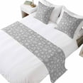 Bed Runner for Cal King Size Bed, Nautical Grey 3 Pcs Bedding Runner ...