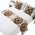 Bed Runner for Cal King Size Bed, Orange Black, 3 Pcs Bedding Runner ...
